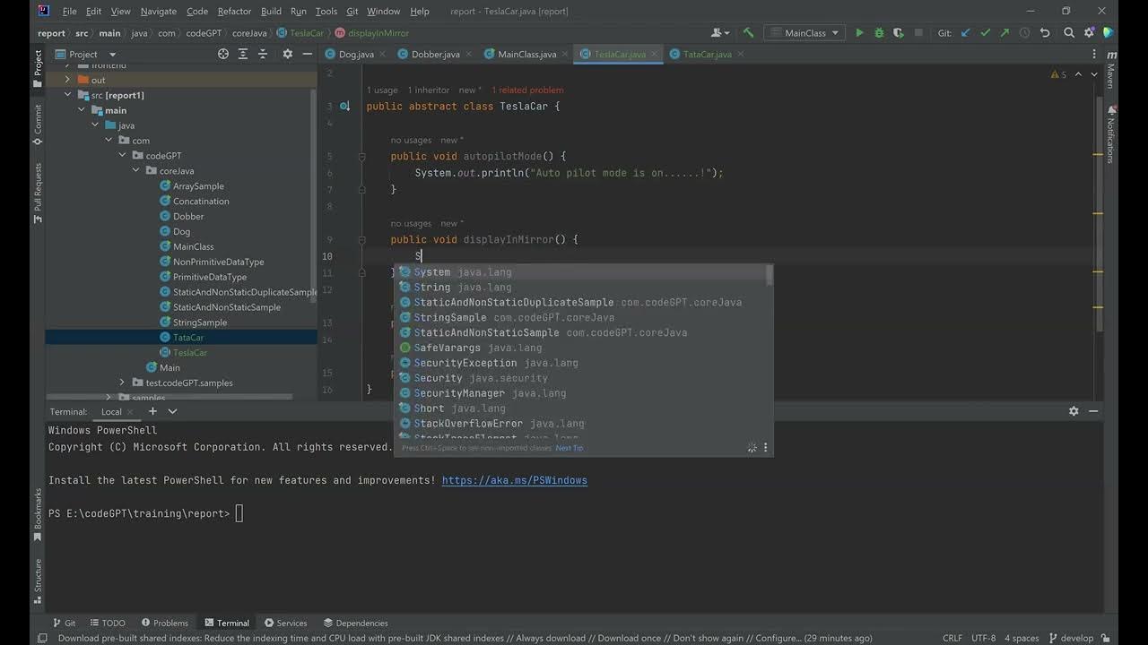 OOPs part-5: practical Abstract class.. - YouTube