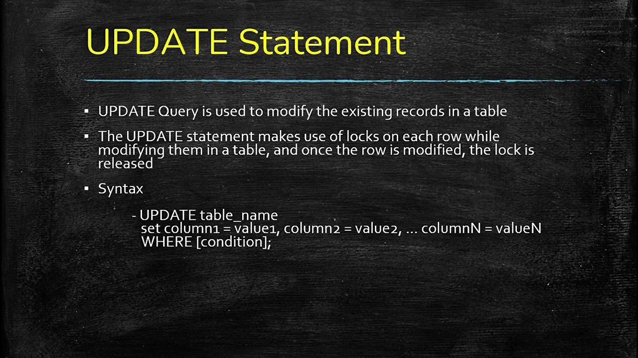 15. Update Statement - SQL - @CodeFlew - YouTube