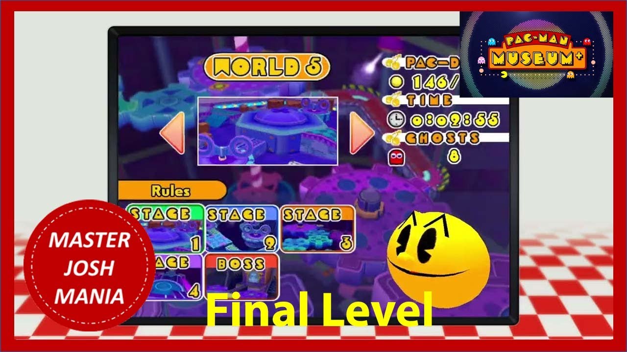 PAC MAN Museum Plus PAC'N ROLL REMIX Final Level - YouTube