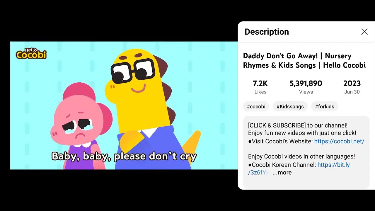 Daddy Don't Go Away | Cocobi - Songs & Stories - YouTube