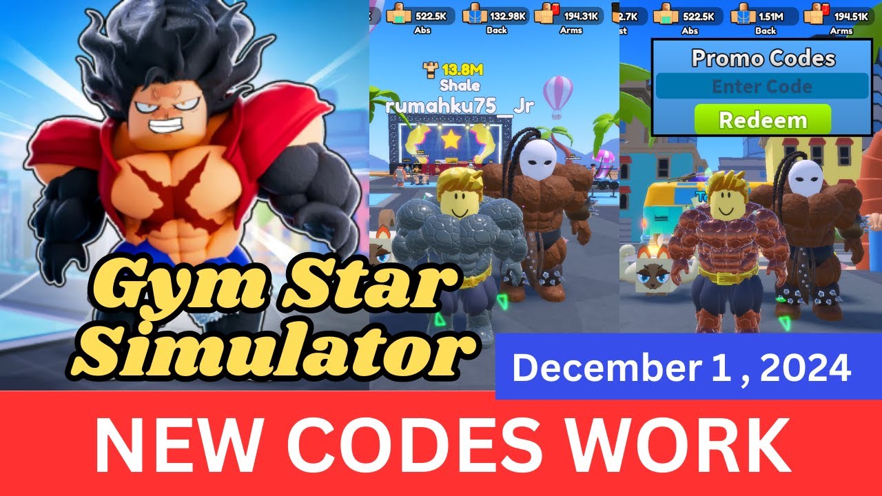*All Codes Work* Gym Star Simulator ROBLOX, December 1, 2024 - YouTube