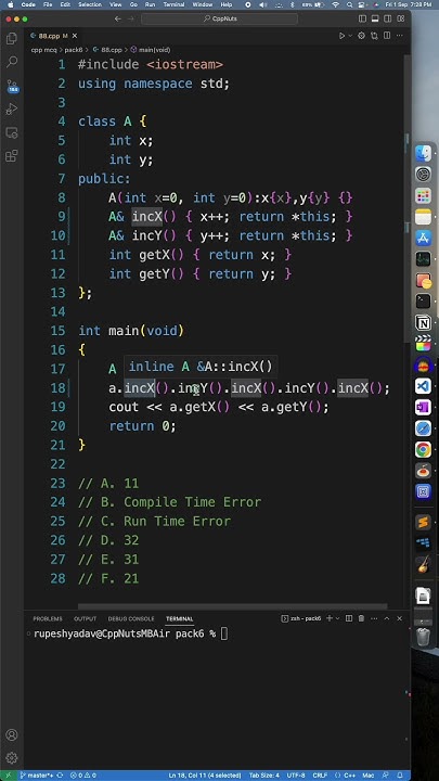 Function Chaining In C++ A Quick Example #cppprogramming #quicktips - YouTube