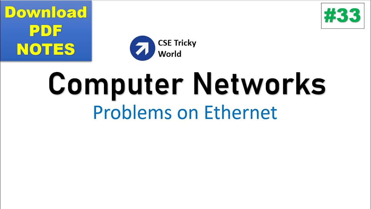 Computer Networks| Ethernet | Problems on Ethernet | GATE |NET | CSE ...
