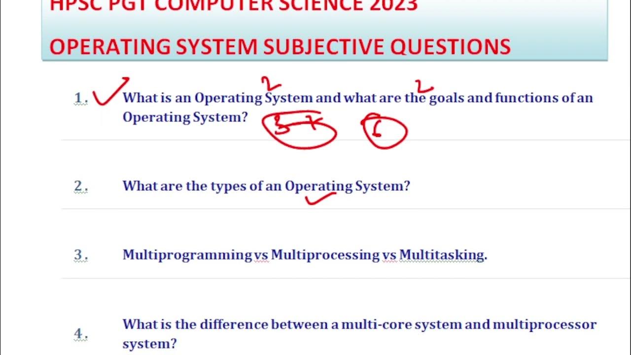 HPSC PGT COMPUTER SCIENCE OPERATING SYSTEM SUBJECTIVE QUESTIONS ...