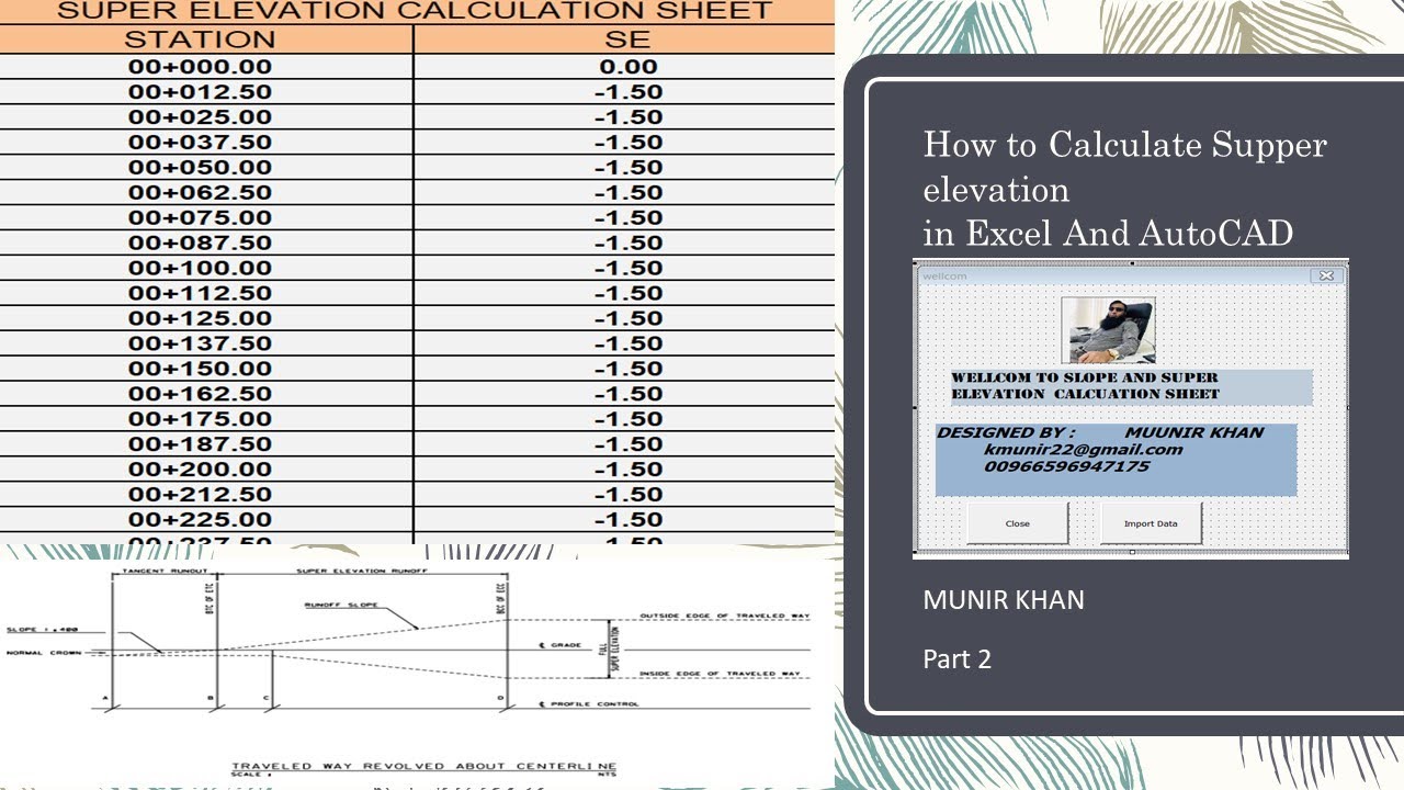 how to calculate superelevation increment station - YouTube