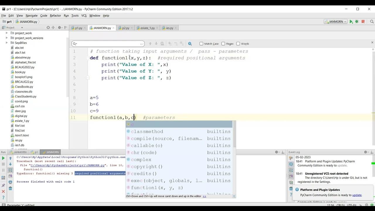 Python Tutorial Introduction To Functions Required Positional