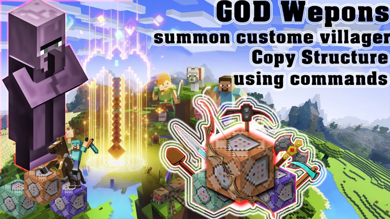 Mastering Command Blocks with God Weapons and Custom Villagers in ...