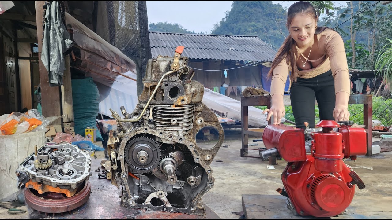 TIMELAPSE :Genius girl repairs and restores all types of diesel engines ...