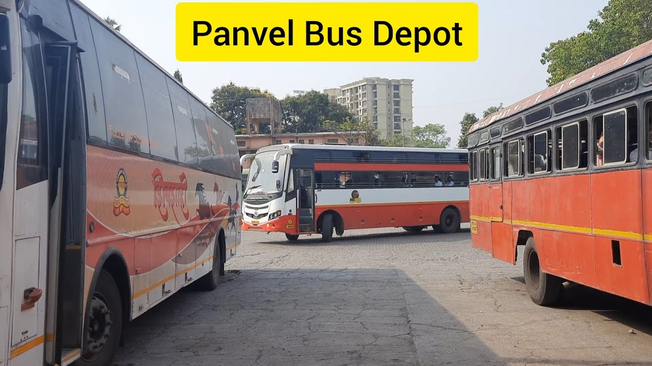 MSRTC Buses in Panvel Bus Depot after MSRTC Strike - YouTube