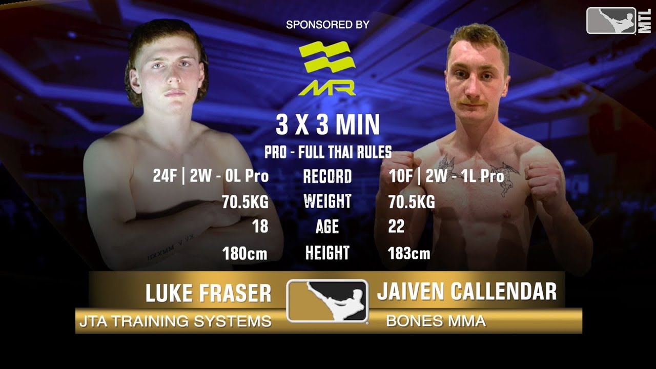Luke Fraser Vs Jaiven Callendar - Muay Thai League 12 - YouTube