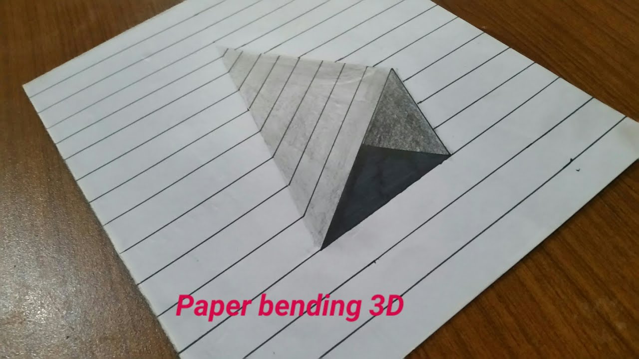 How to draw paper bending in 3D - YouTube