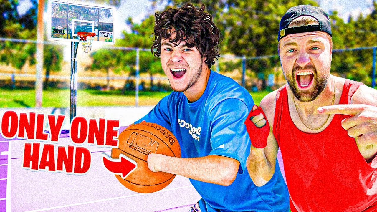 ONE HANDED HOOPER Challenges ME in 1v1!! (I only use one hand!) - YouTube