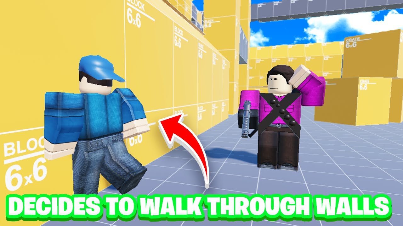 Mobile Player decides to walk through walls on roblox arsenal - YouTube