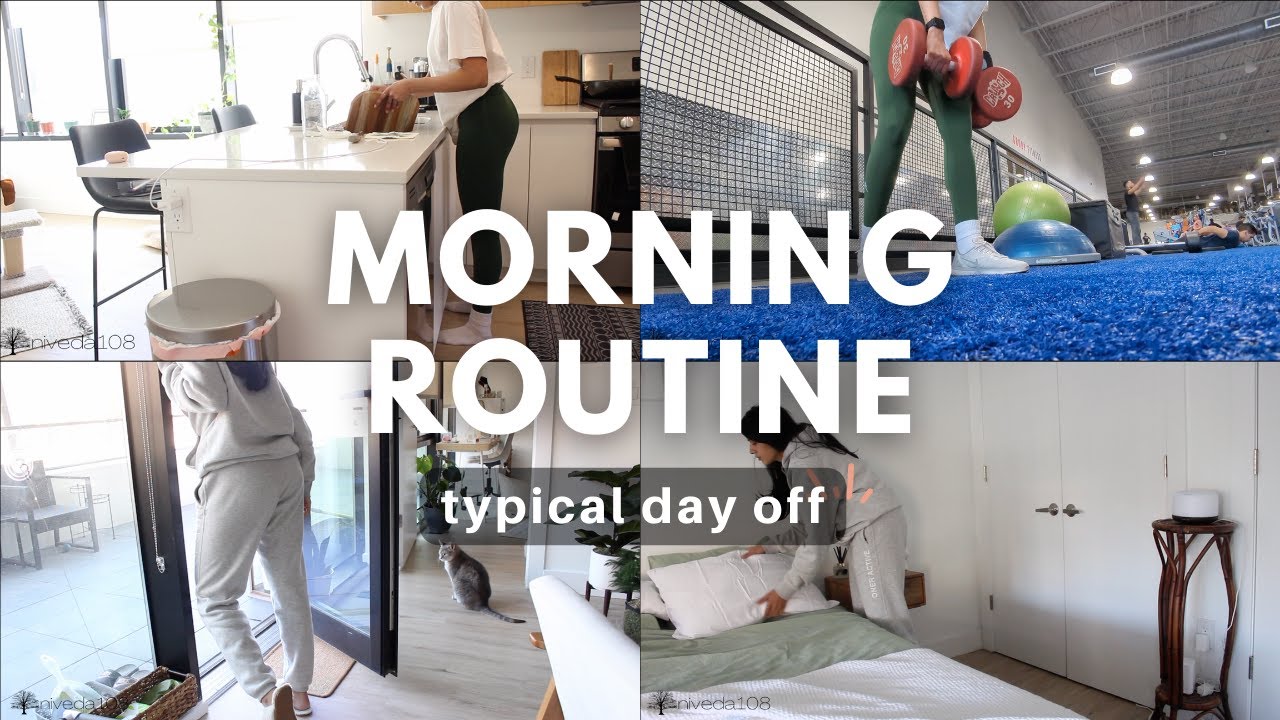 morning routine on a day off - YouTube