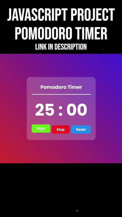 JavaScript Project | Pomodoro App Tutorial #html #css #javascript #js #webdevelopment #webdesign ...