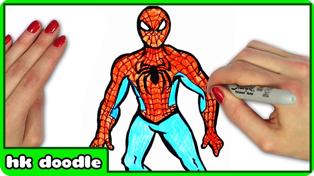 How To Draw Spiderman - Step by Step Drawing Tutorial by
