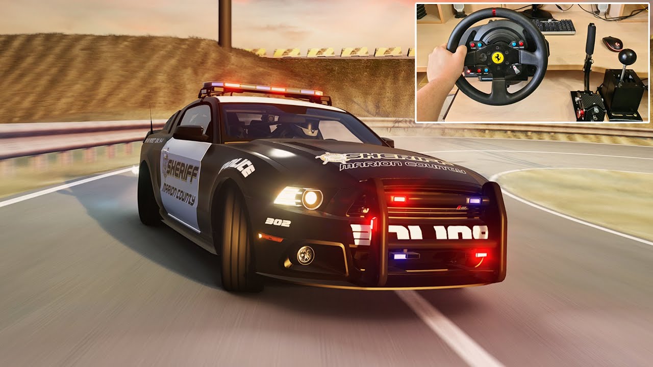 Police Ford Mustang Patrol Drift | Assetto Corsa | Thrustmaster T300 ...