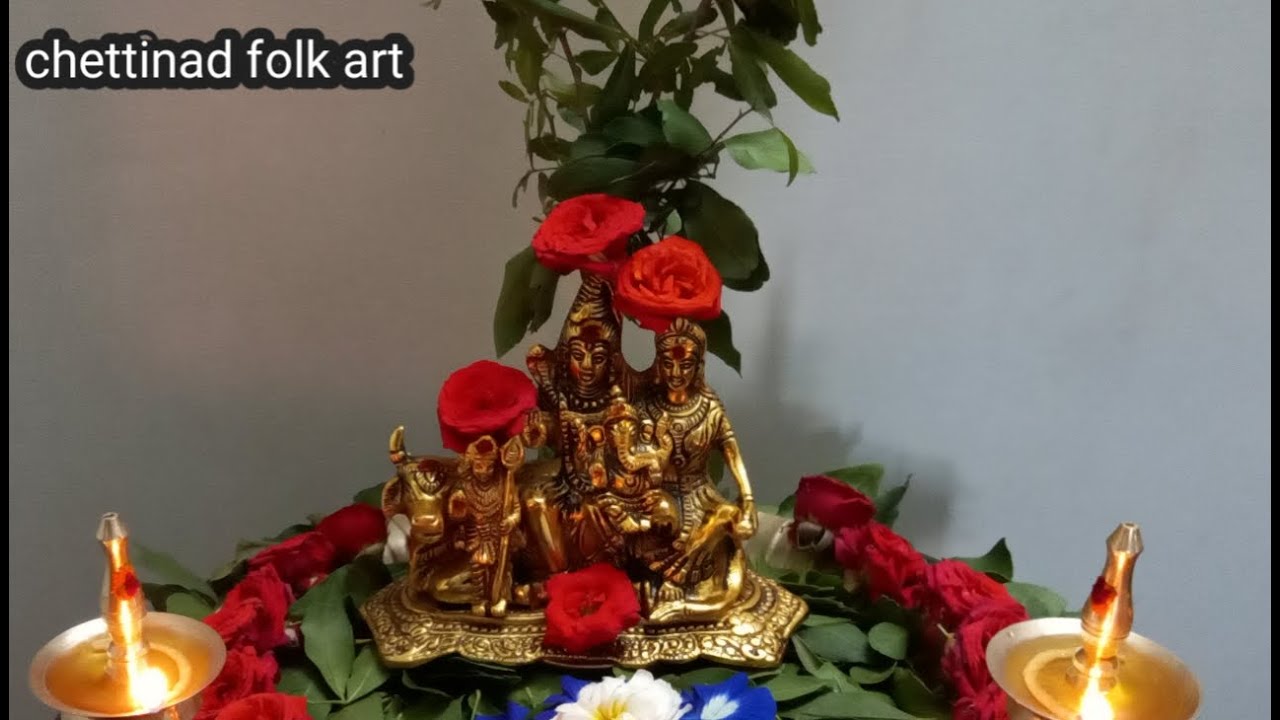 Shivaratri decoration idea at home/lord Shiva decor - YouTube