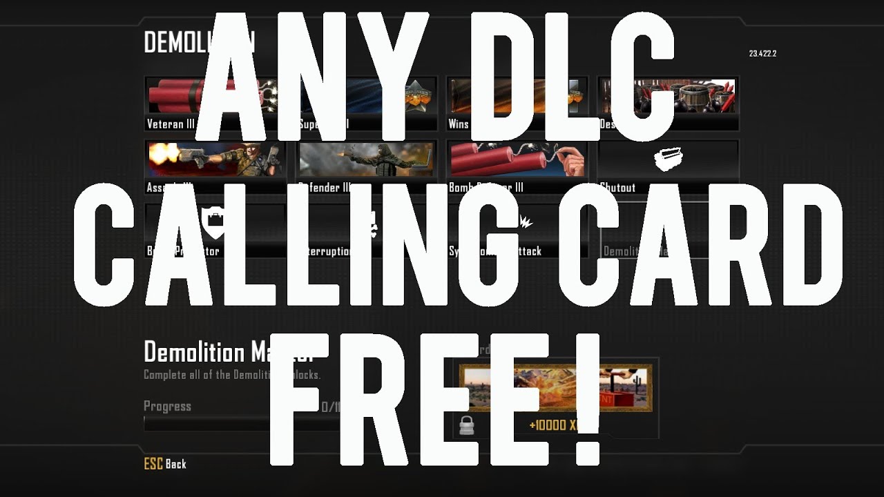 Black Ops 2 : How to Get Any DLC Calling Card Free! - YouTube