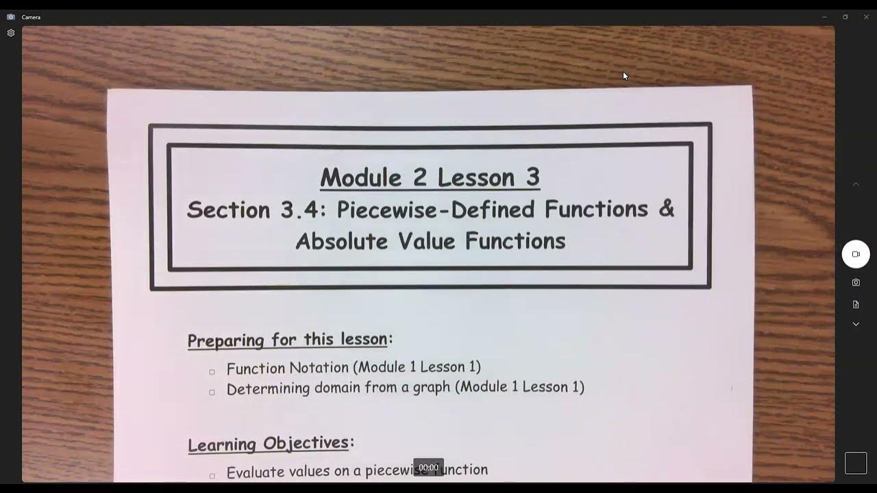 Module 2 Lesson 3 + Piecewise Function Intro - YouTube