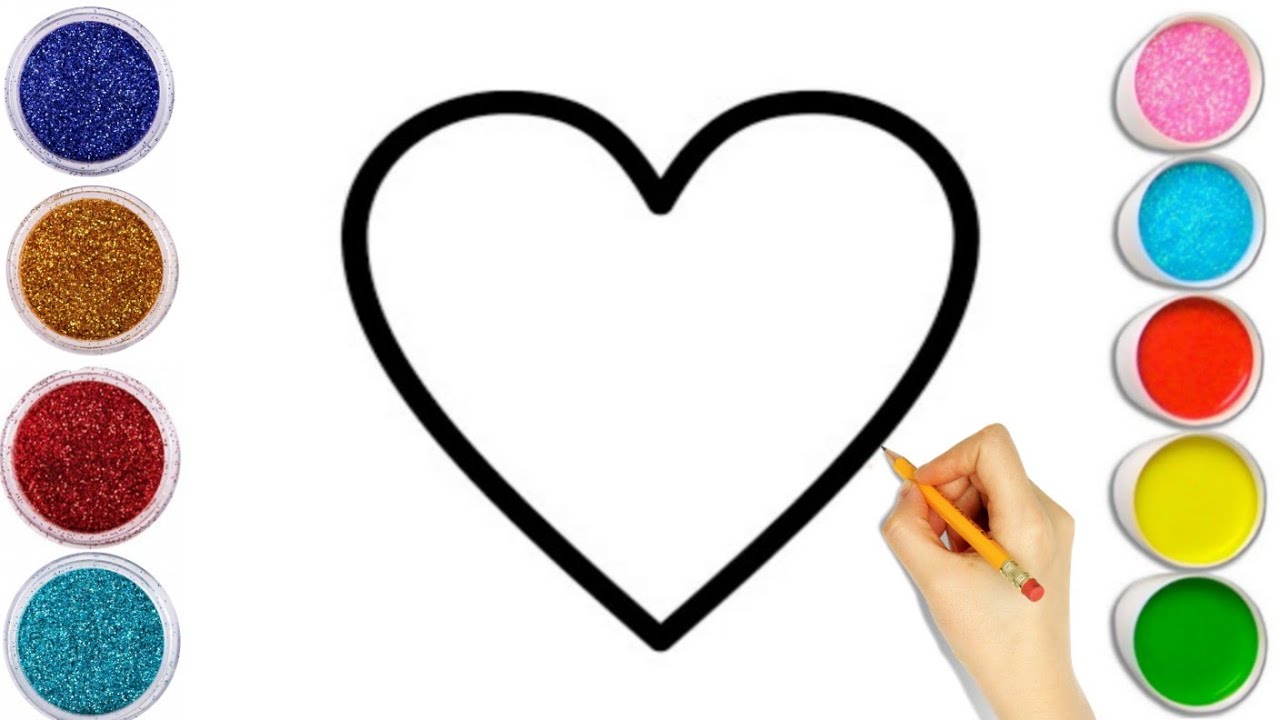 Glitter Heart Drawing | How To Draw Glitter Heart Drawing | Step By ...