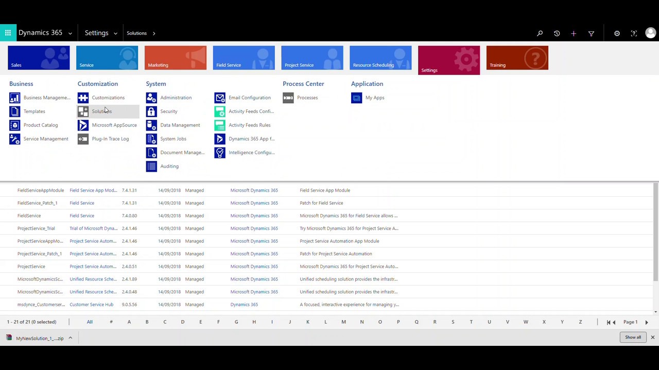 How to manage solutions in Dynamics CRM 365 - YouTube