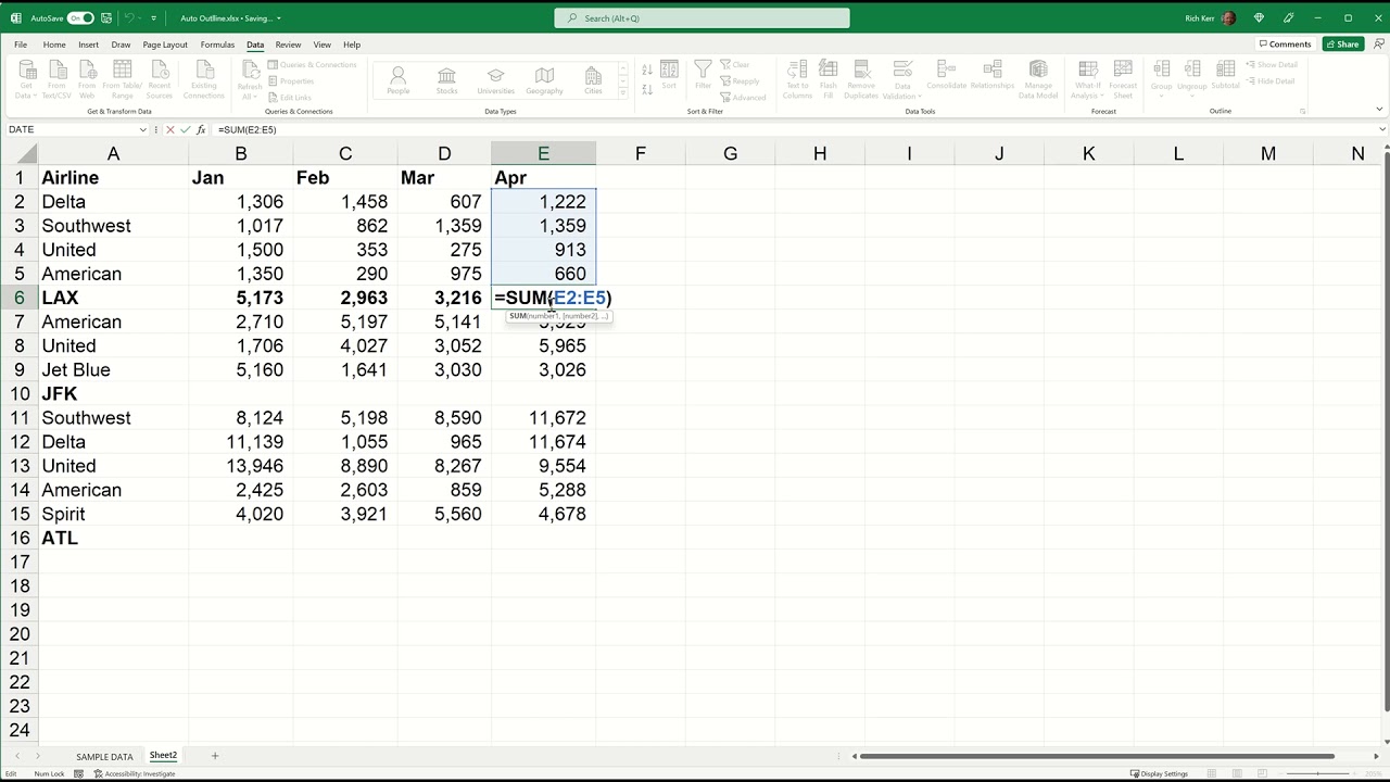 Excel s Auto Outline Feature YouTube Excel s Auto Outline Feature YouTube