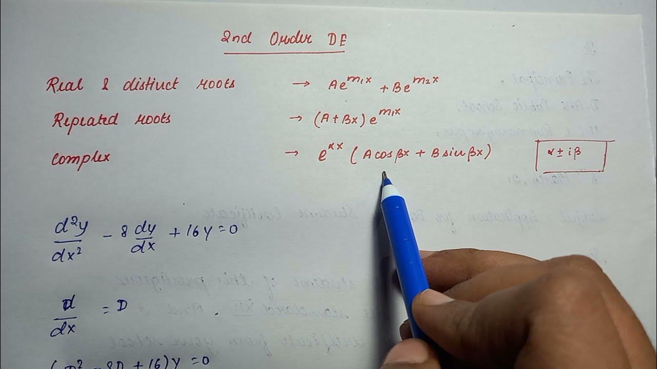 How to solve 2nd order differential equation trick to write the complementary functions solution ...