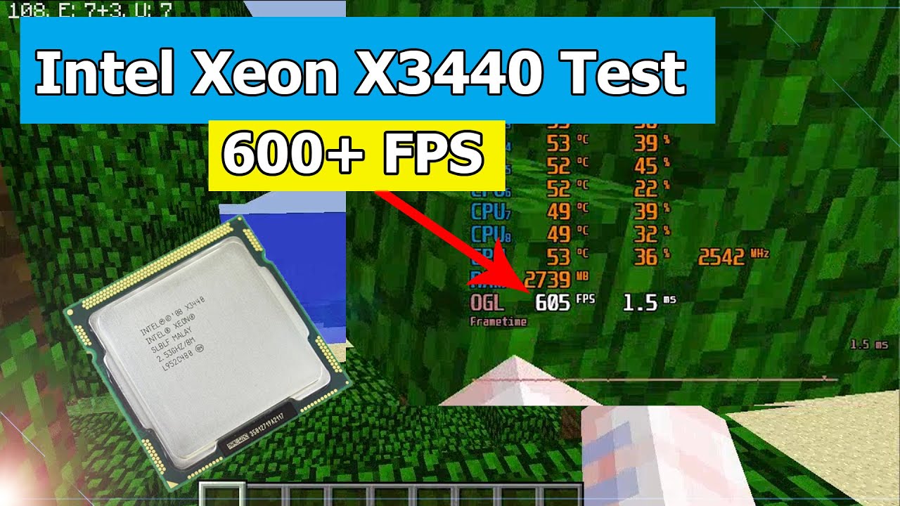 600+ FPS | Minecraft Intel Xeon X3440 Test Gameplay - YouTube