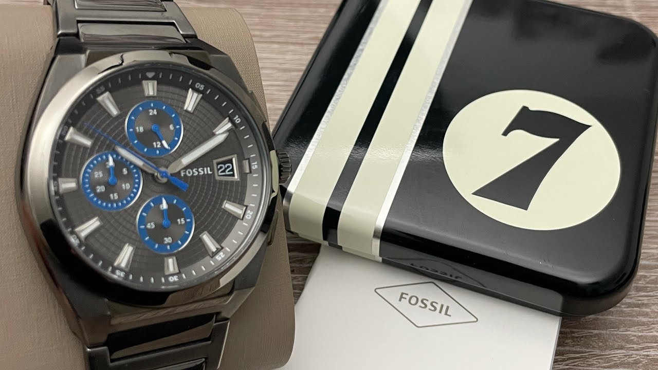 Fossil Everett Chronograph Smoke Stainless Steel Men’s Watch FS5830 ...