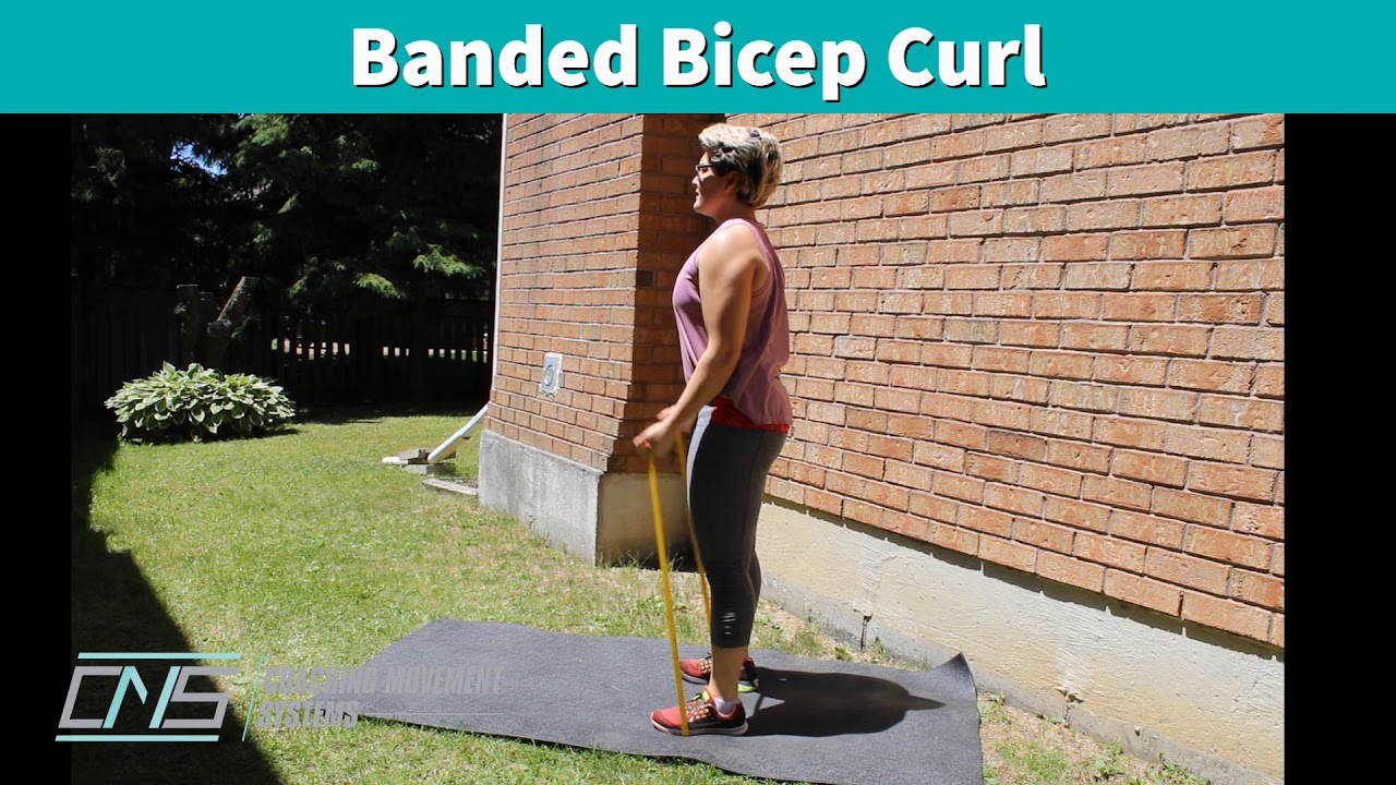 Banded Bicep Curl - YouTube