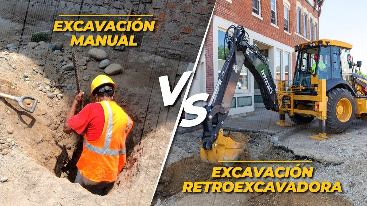 Excavación MANUAL💪 VS Excavación con RETROEXCAVADORA🚜 | 🤔¿Cuál es más ...