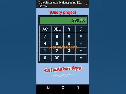 logic building calculator app using jQuery #Calculator_app - YouTube