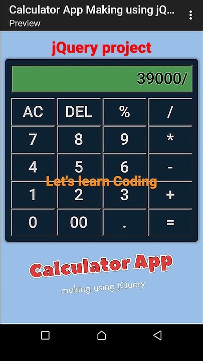 Logic Building Calculator App Using Jquery Calculatorapp Youtube