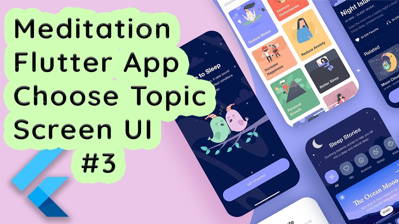 Elevate Meditation: Choose Topic Screen UI | Flutter Meditation App UI ...