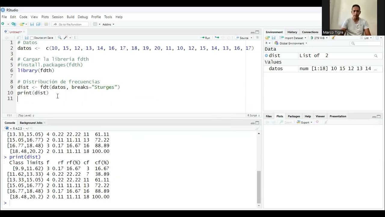 Cómo Crear una Distribución de Frecuencias con la Regla de Sturges en RStudio: Paso a Paso - YouTube