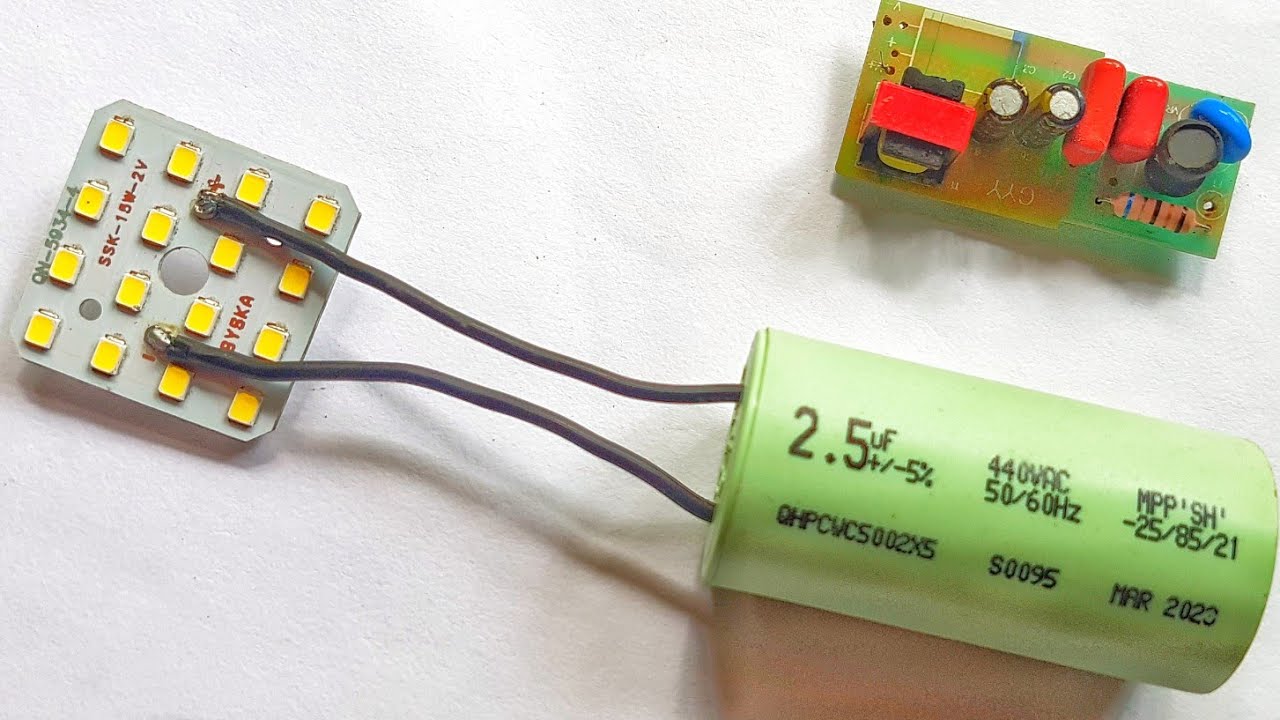 💡 LED bulb PCB kit make with fan capacitor | led bulb | fan capacitor ...