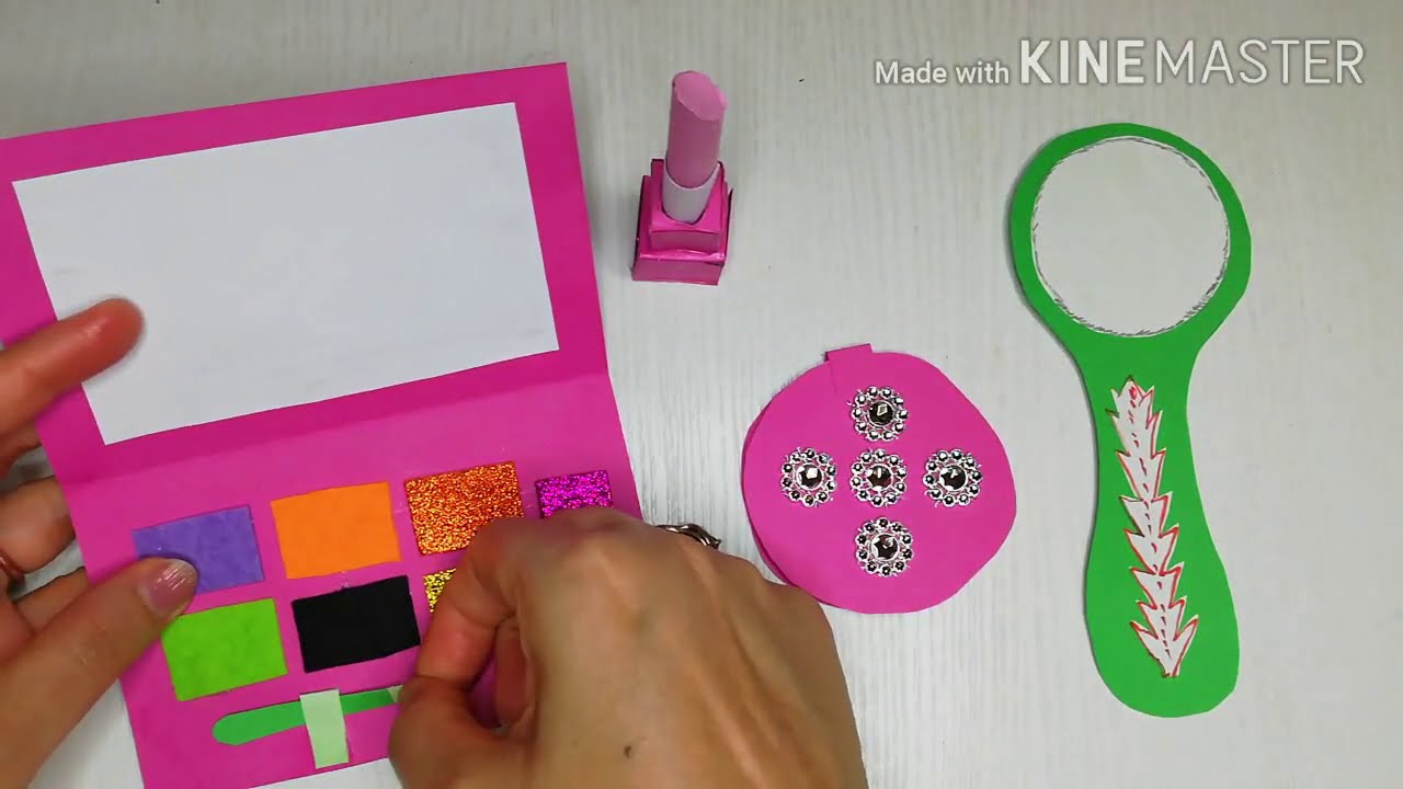 DIY cute make - up kit at home / paper makeup set / Dly / how to make ...