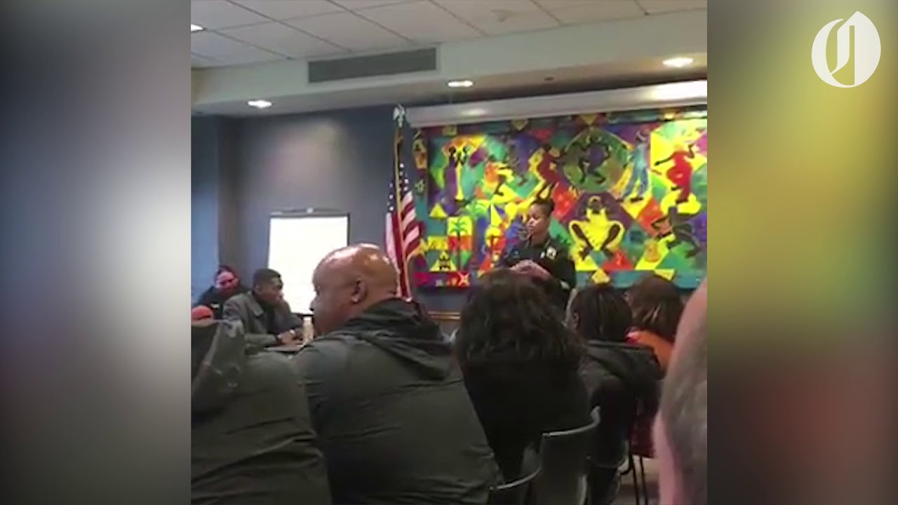 Chief Danielle Outlaw addresses a community group - YouTube