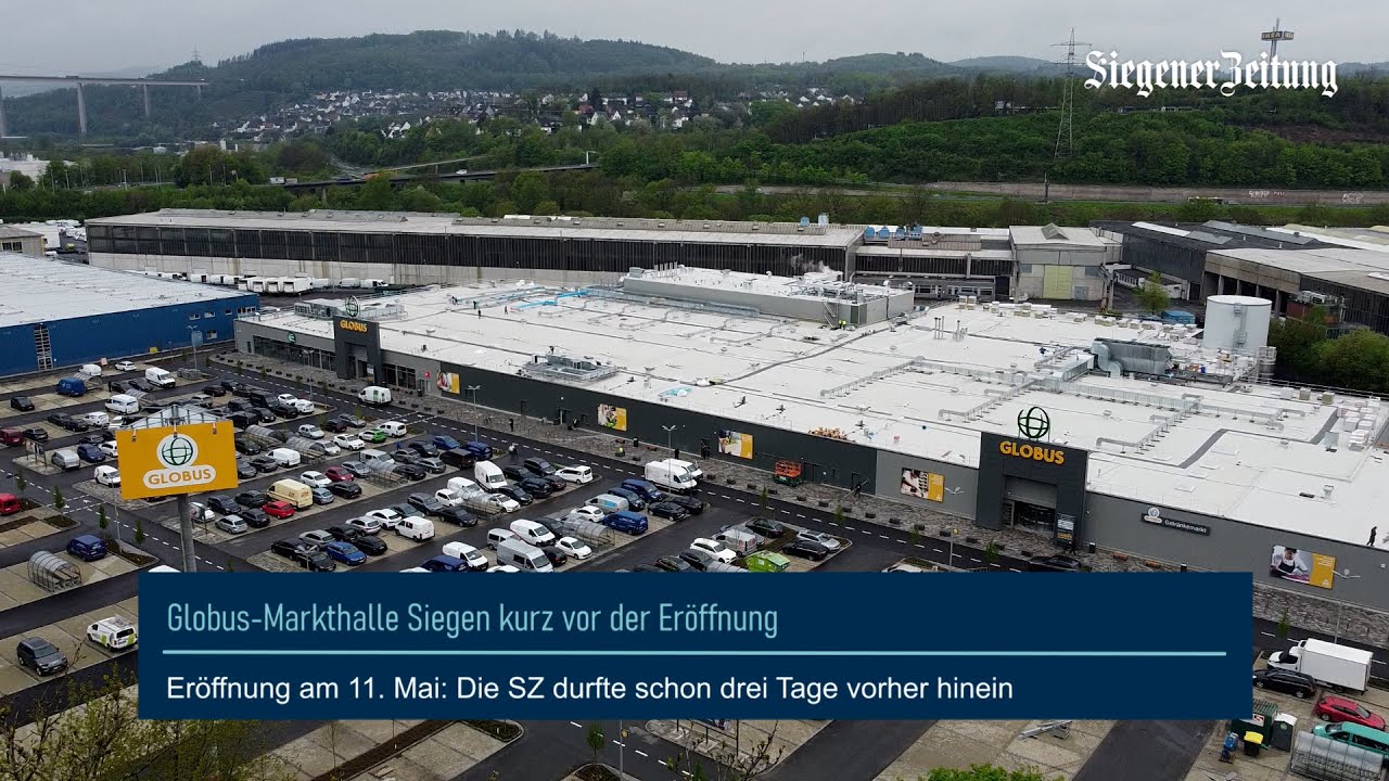 Neue Globus-Markthalle in Siegen wenige Tage vor der Eröffnung - YouTube
