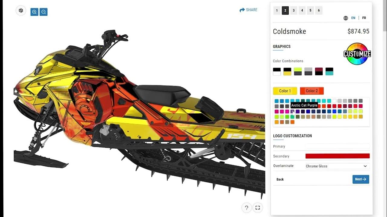 SCS Ski-doo Rev Gen5 Holographic and Chrome 3D Customization - YouTube