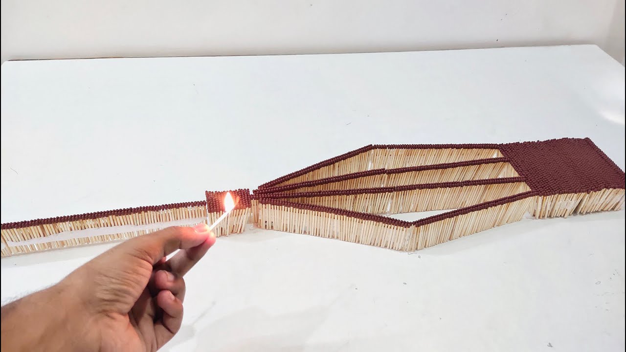 Chain reaction of matches chain | domino effect - YouTube