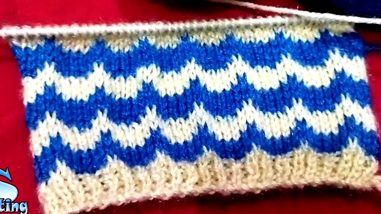 दो रंग की सबसे आसान बुनाई - Easy and Beautiful Two Colors Knitting ...
