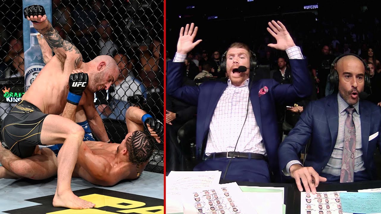 UFC 266 Commentator Booth Reactions - YouTube