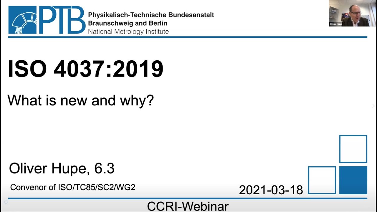 CCRI Webinar - 18/03/2021 - ISO 4037:2019. What is new and why? - YouTube