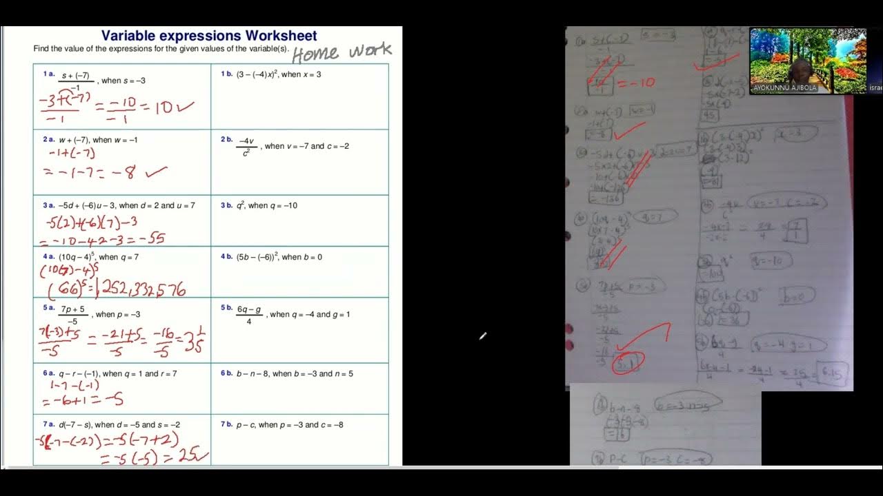 Variable Algebraic Expressions - YouTube