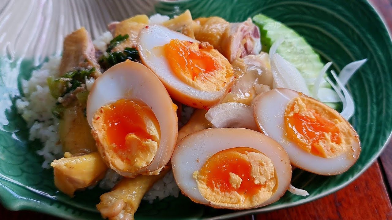 Organic chicken rice, pork rice in Battambang city, Cambodian ...