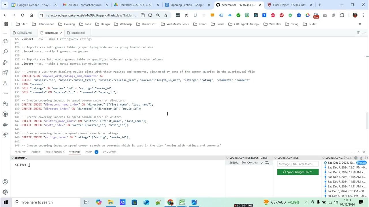 CS50 SQL Final Project: Movies Database - YouTube