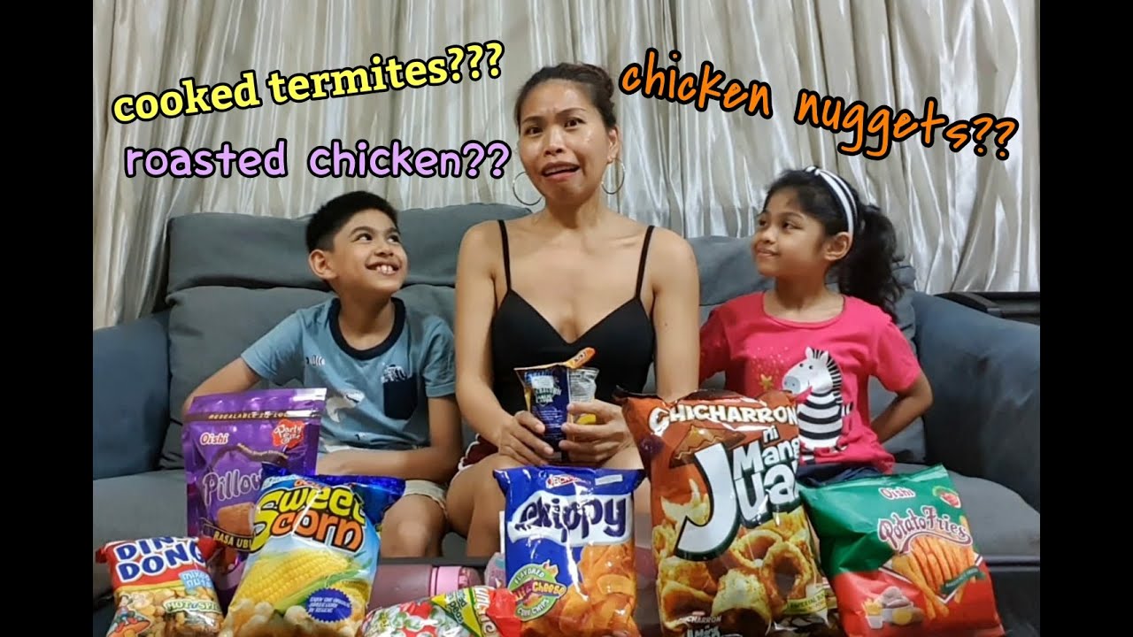 My Filipino Singaporean kids try Filipino snacks - YouTube