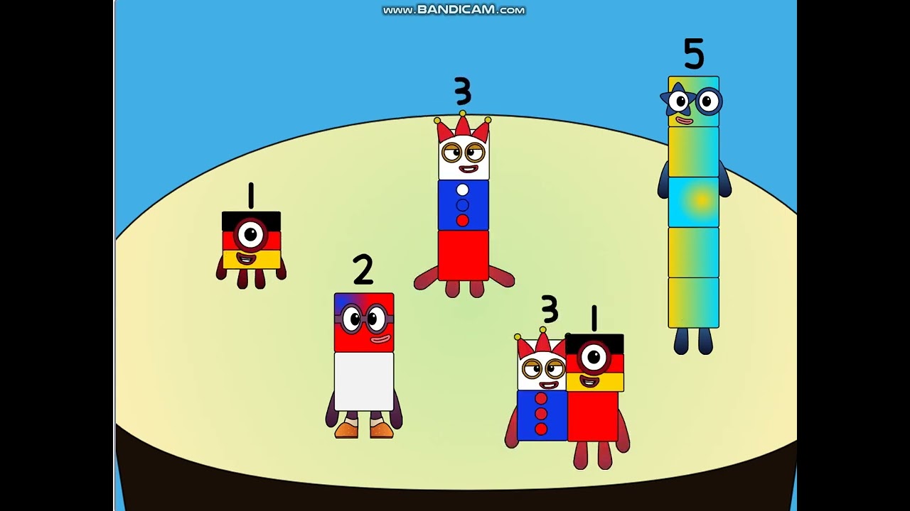 I made numberblocks 1-5 with country flags in it - YouTube